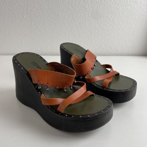 Esprit | Shoes | Y2k Vintage Espirit Chunky Platform Wedge Sandals 6 65 ...